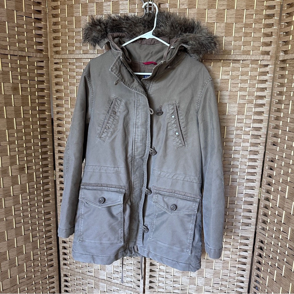 Gap Cargo Fur Hood Utility Jacket [With Cinch Waist S… - Gem